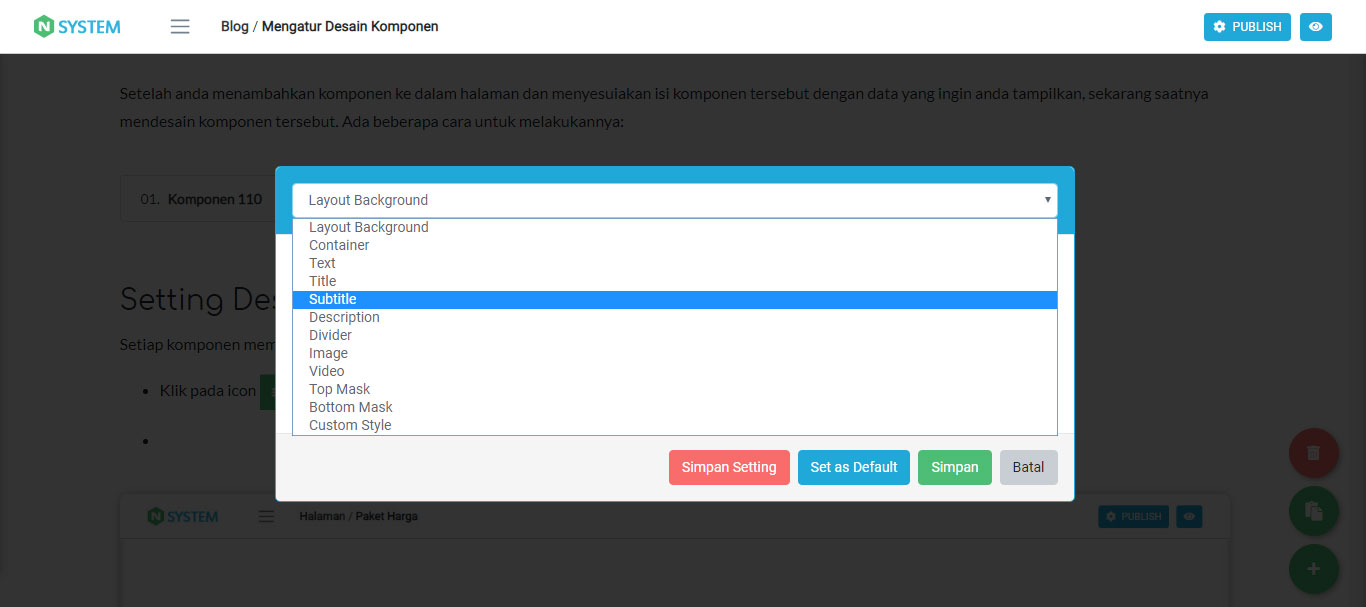 Mengatur Desain Komponen Website